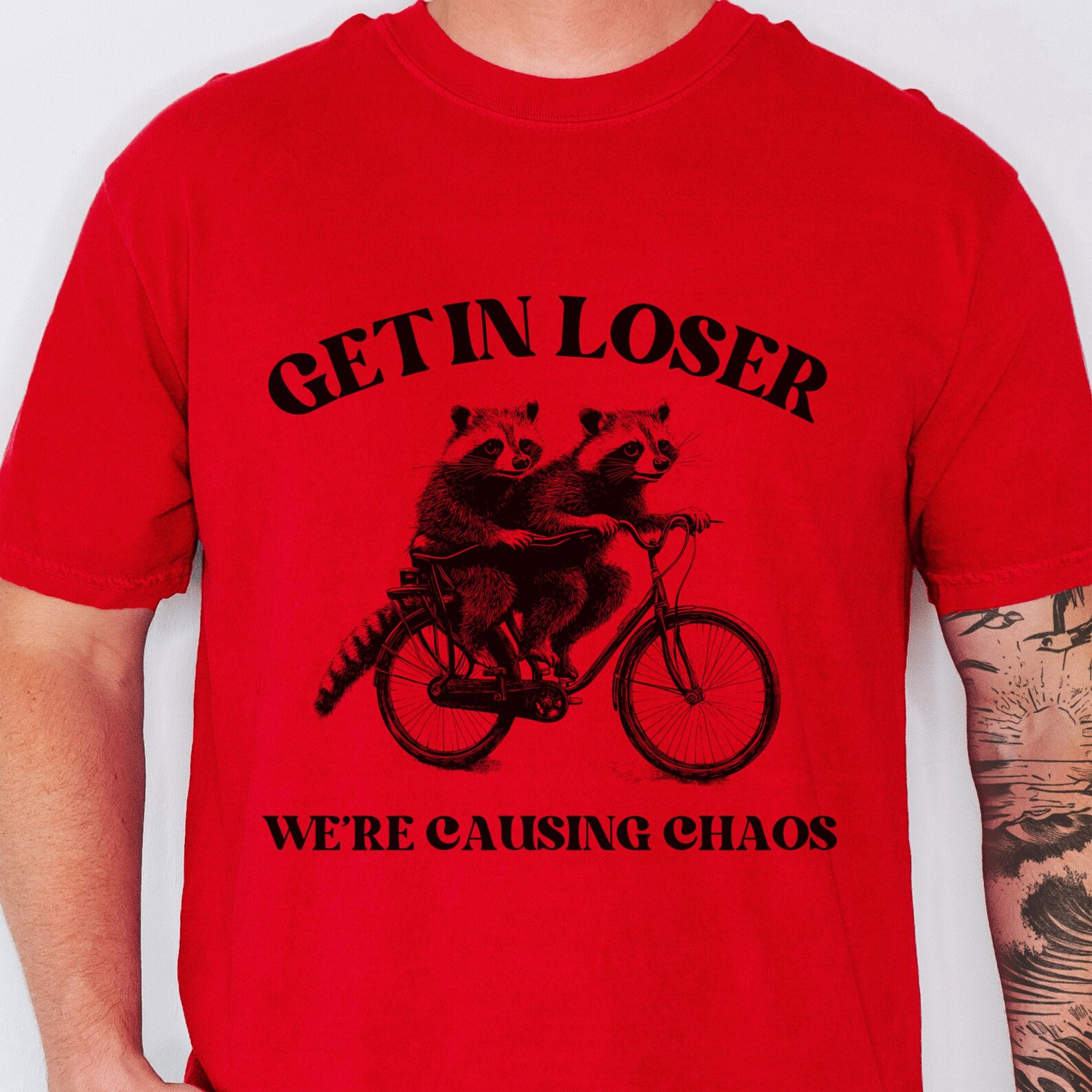 Get in Loser Raccoon Shirt, Funny Animal Tee, Chaotic Trash Panda Gift ...