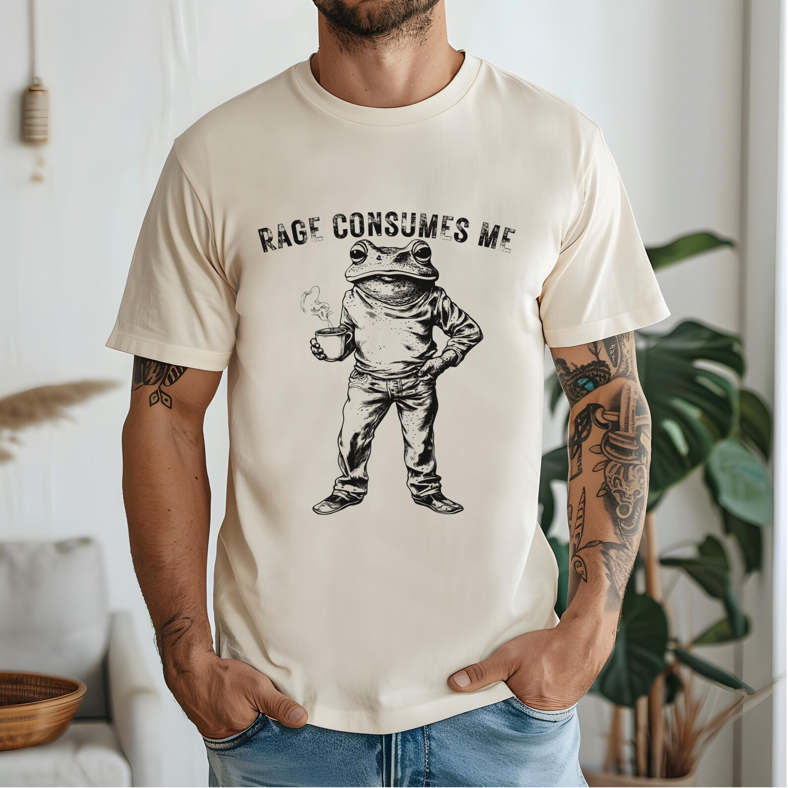 Vintage Frog 'rage Consumes Me' Shirt, Sarcastic Humor Frog Meme Shirt ...