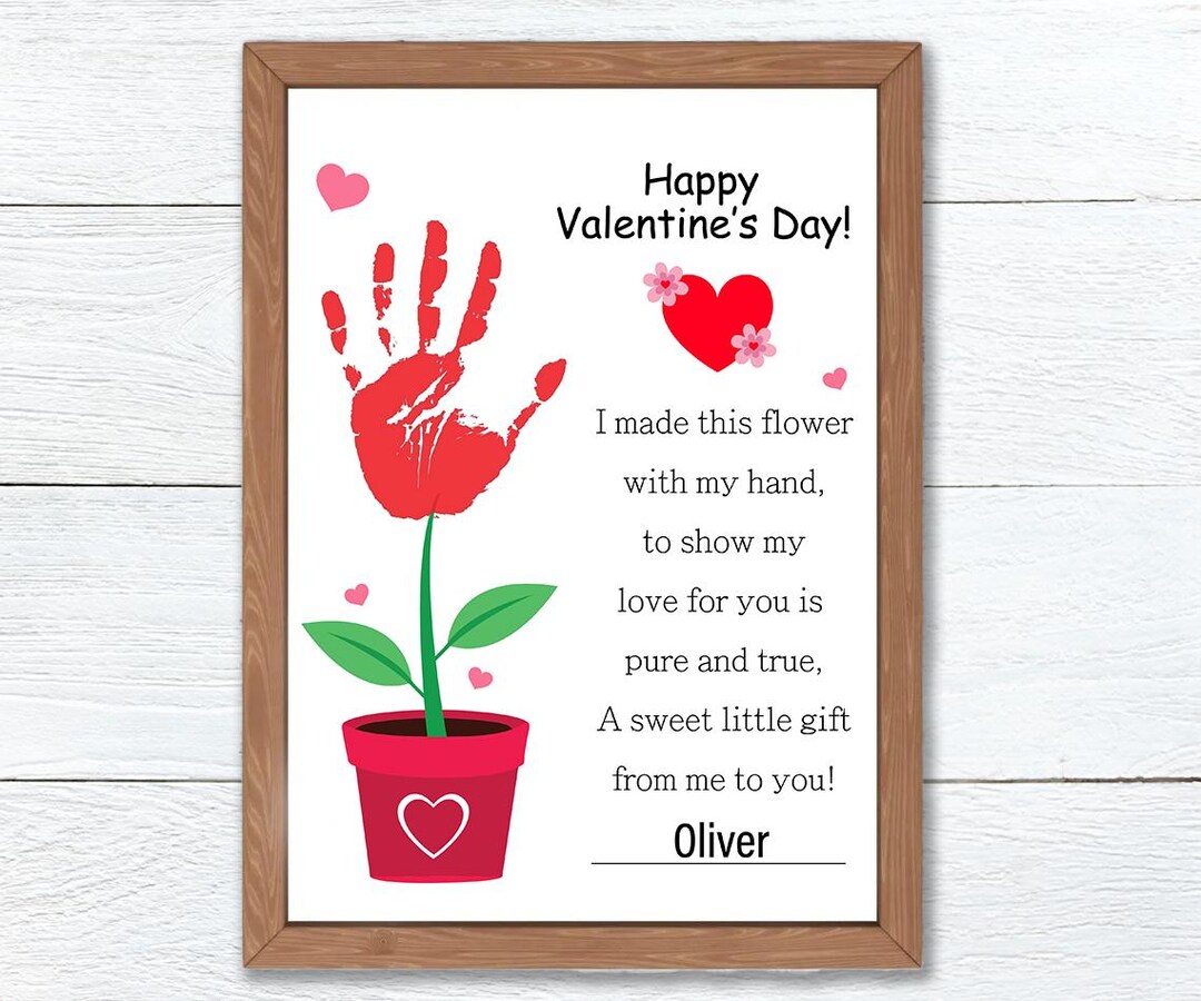 Valentine's Day Handprint Craft, Fun Valentine Activity, Kids ...