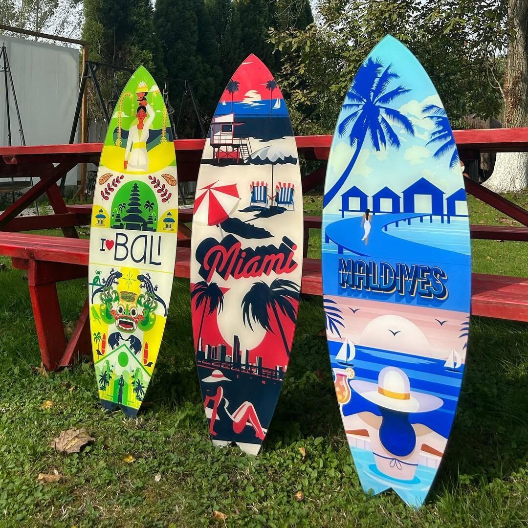 Custom Country Surfboard Wall Art Decor,acrylicglass Sea Coastal Decor ...