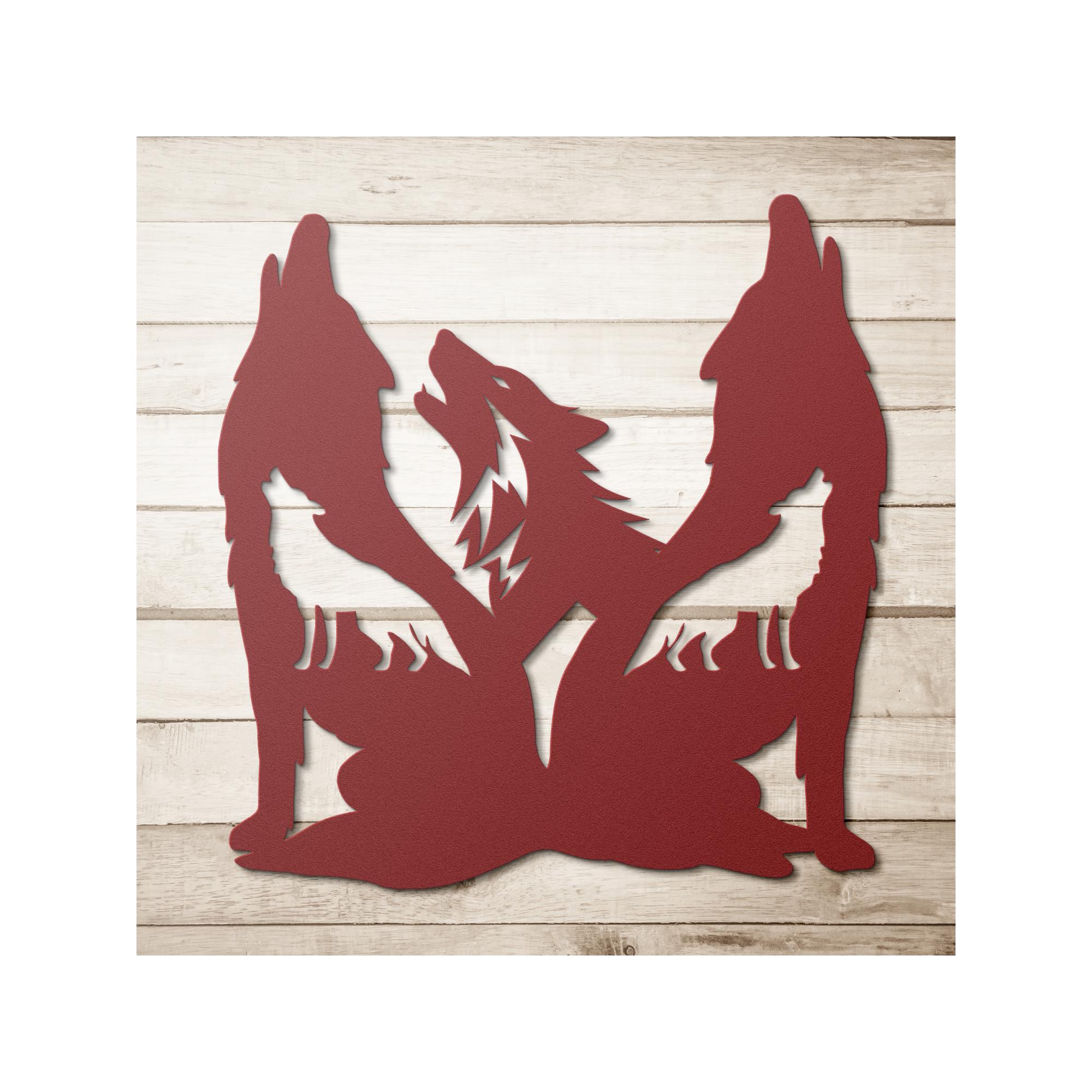 Howling Wolf, Howling Wolves Metal Art, Wildlife Metal Art, Rustic Wolf ...