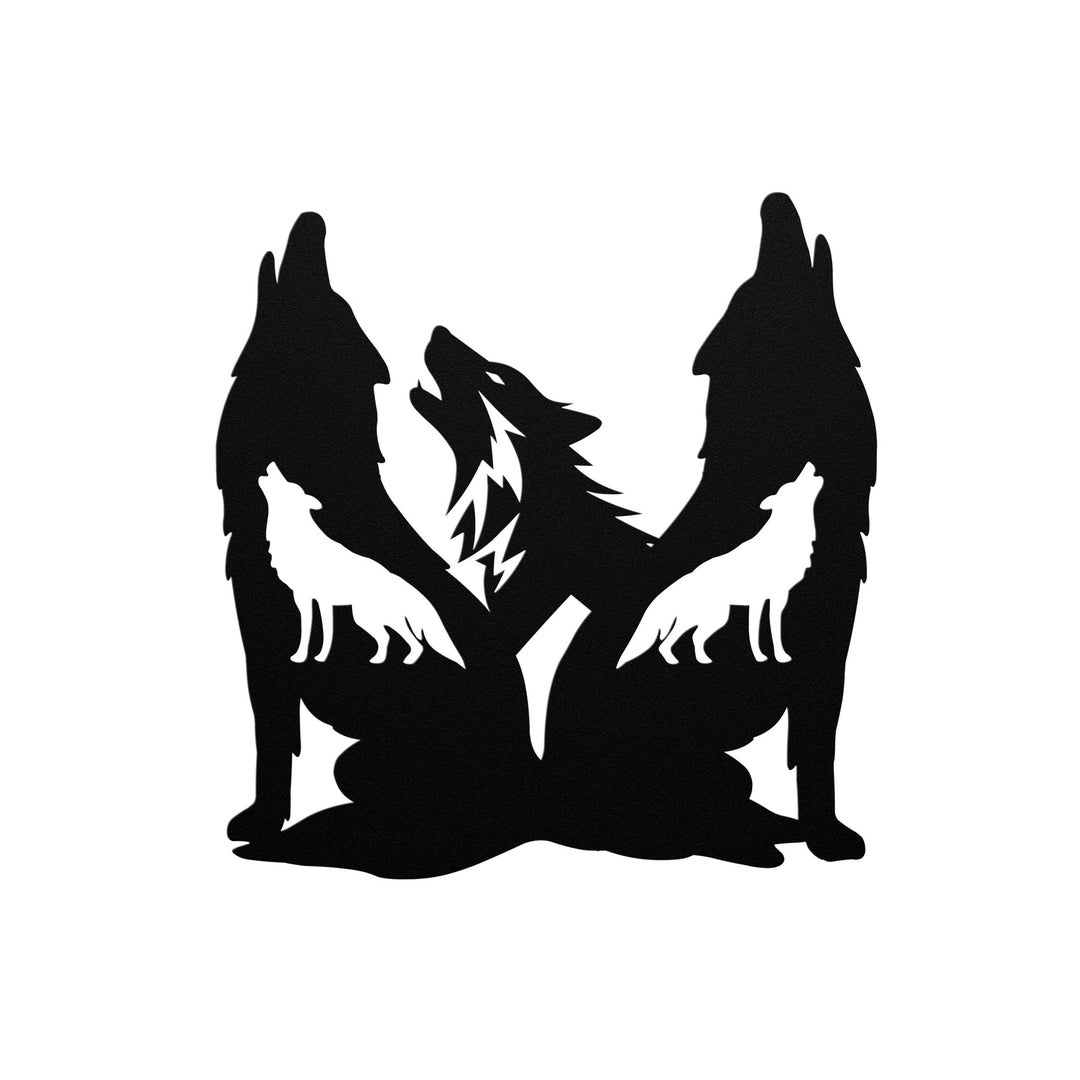 Howling Wolf, Howling Wolves Metal Art, Wildlife Metal Art, Rustic Wolf ...
