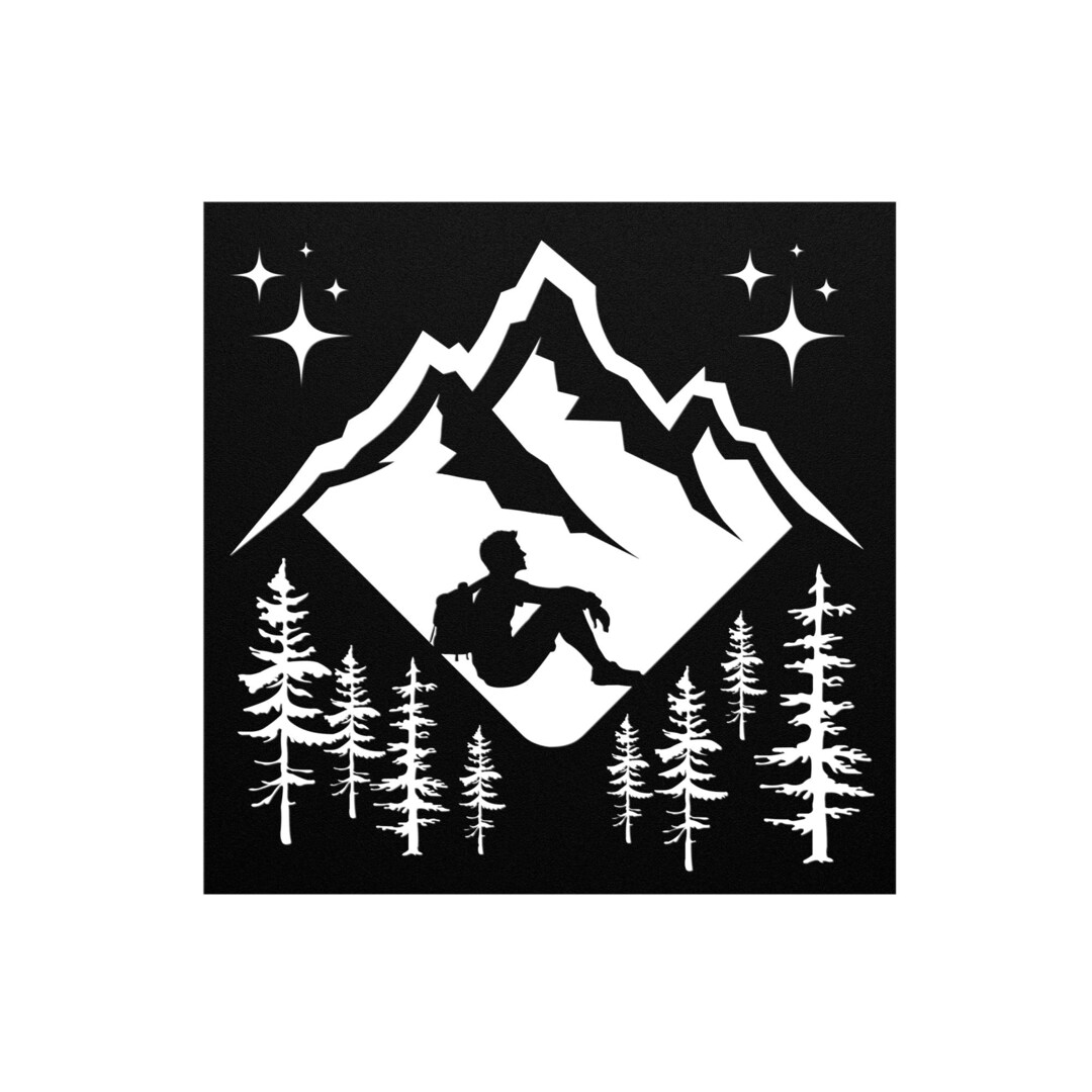 Star Gazer Hiking Under the Stars Metal Wall Art Sign, for the ...