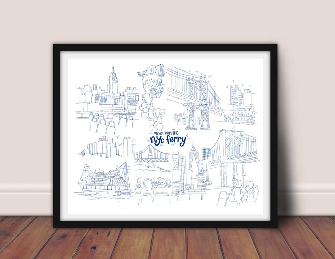 NYC Ferry Art Print - Etsy