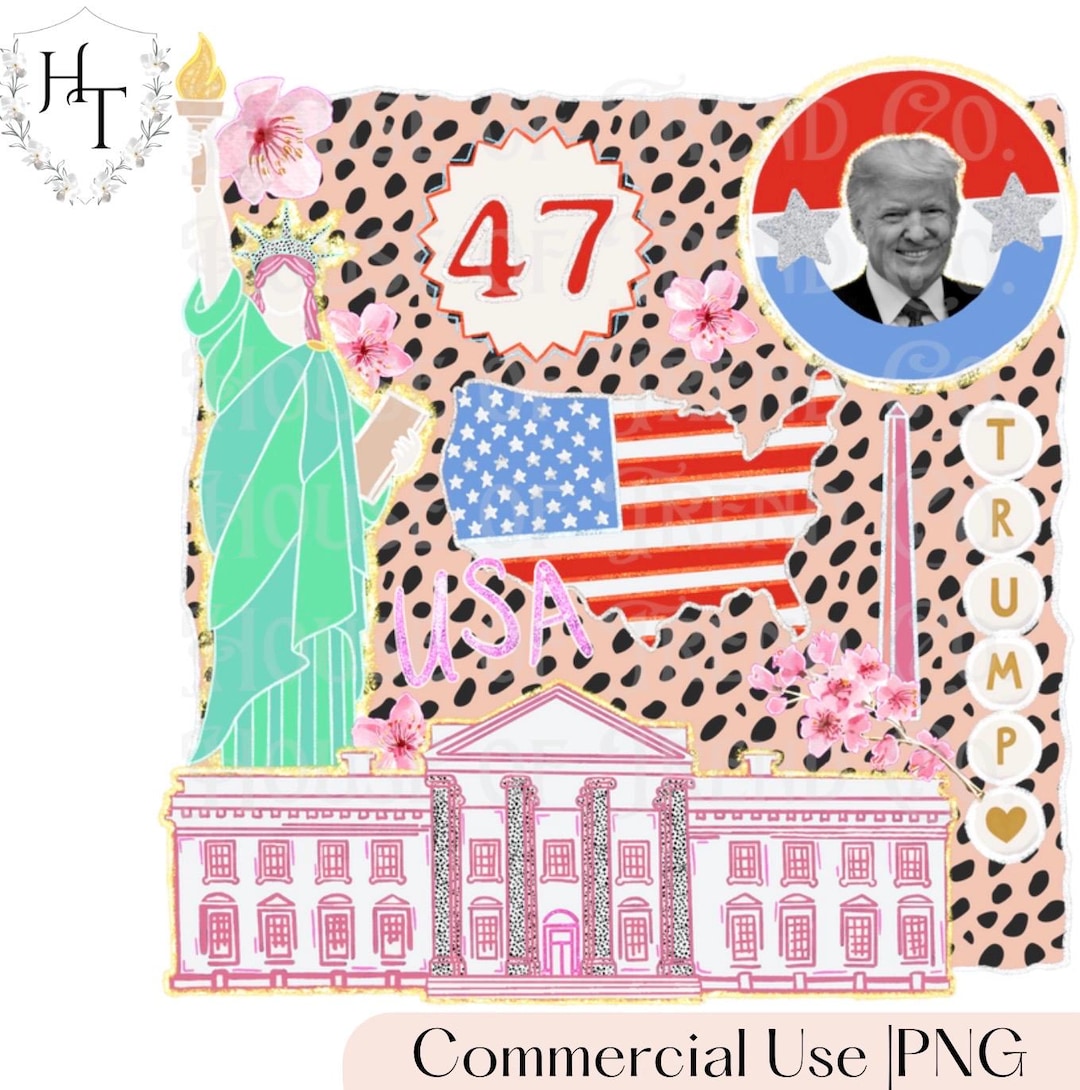 Preppy Trump Collage PNG: MAGA Republican Sublimation Design (digital ...