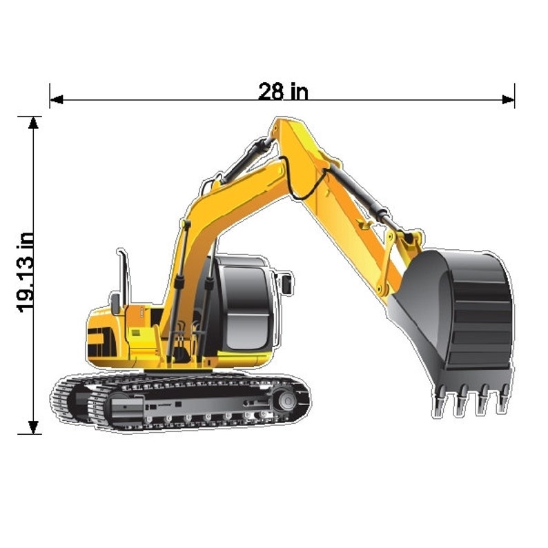 Construction Equipment Excavator Sticker Peel and Stick Decal | Etsy