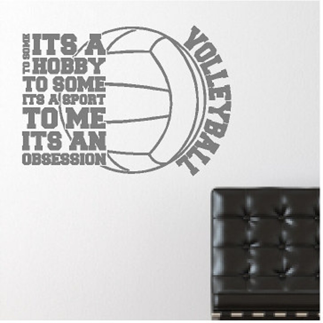 Volleyball Wall Decal Removable Volleyball Wall Art Sticker Vinyl ...