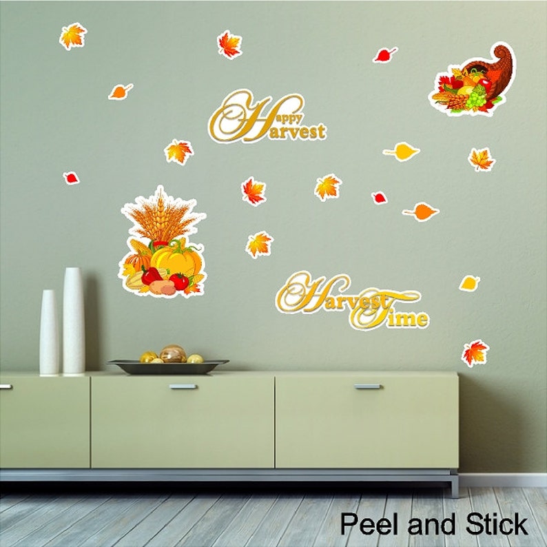 Happy Harvest Static Cling Thanksgiving Window Decals - Etsy