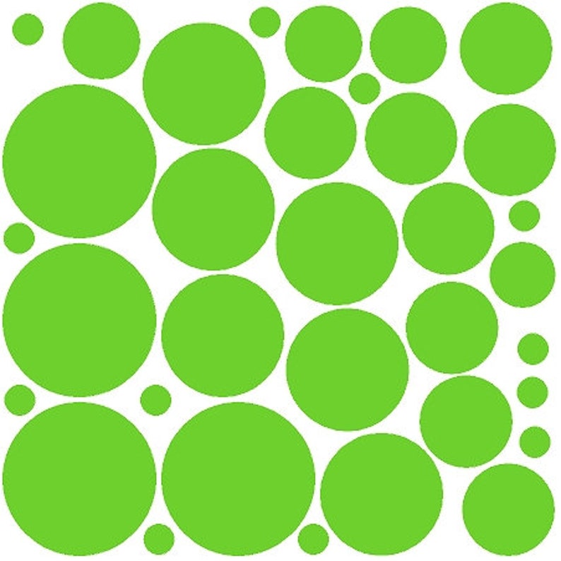 34 Lime Green Polka Dot Stickers Removable Wall Decals Art | Etsy