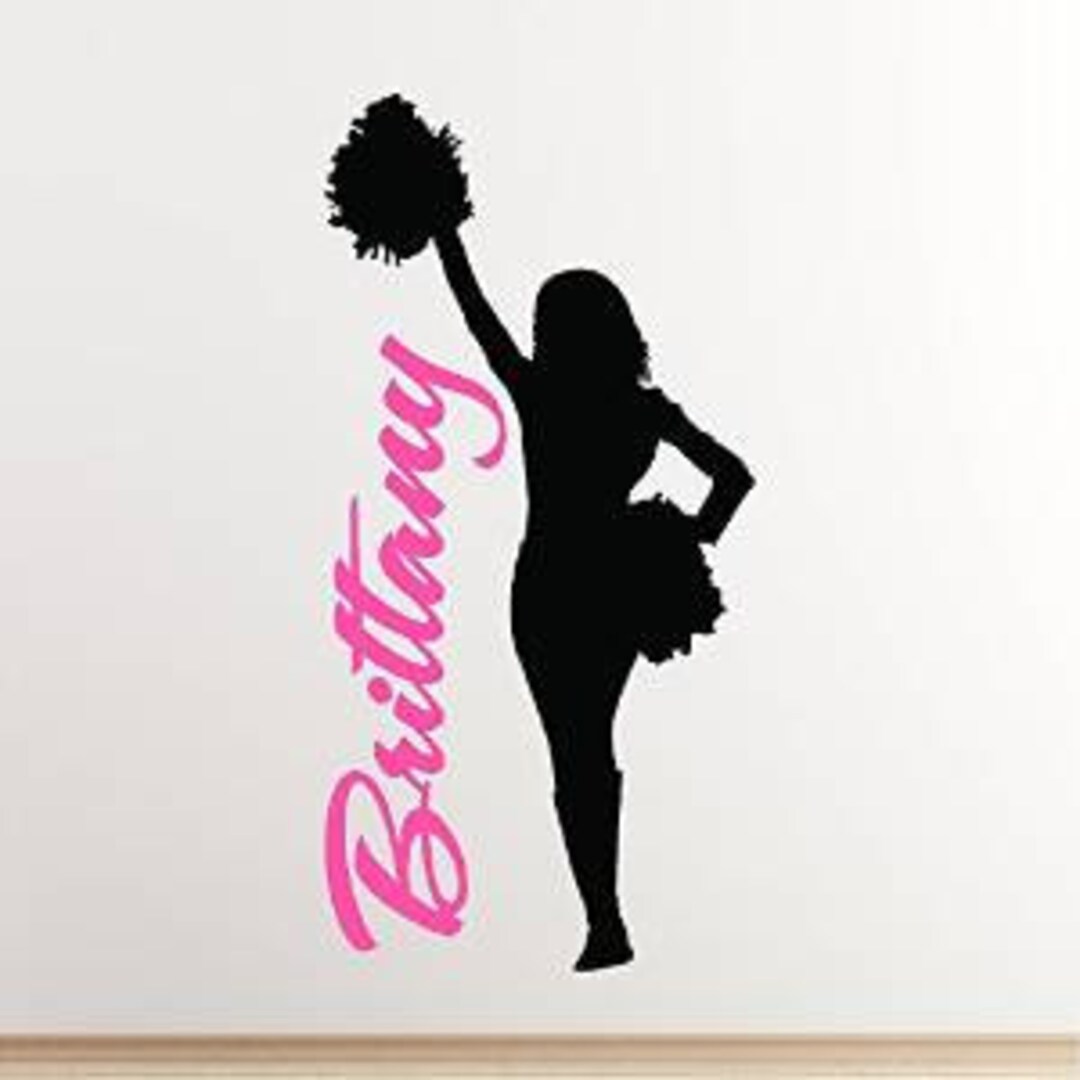 Personalized Cheerleader Wall Decal Removable Cheerleading Wall Sticker ...