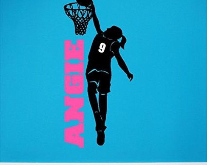 Personalized Girl Basketball Player Wall Decal Removable - Etsy