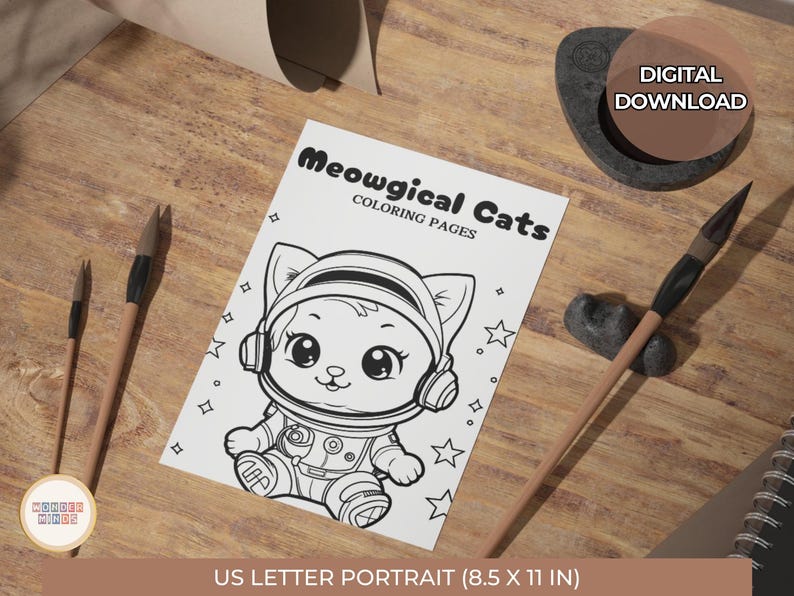 16 Cute Cat Theme Coloring Pages for Kids, Cat Coloring Pages, Coloring ...