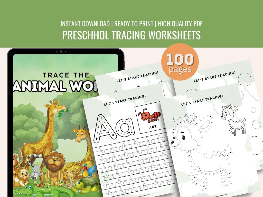 Preschool Tracing Worksheets: ABC, Numbers, Shapes (PDF Download) - Etsy UK