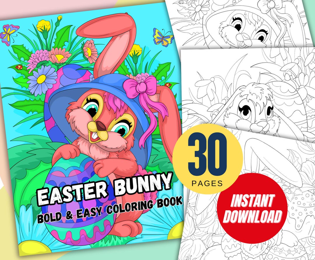 Easter Bunny Coloring Pages, Cute Bunny Drawing, Easter Fun, Easter ...