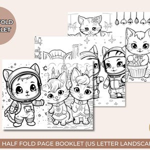 16 Cute Cat Theme Coloring Pages for Kids, Cat Coloring Pages, Coloring ...