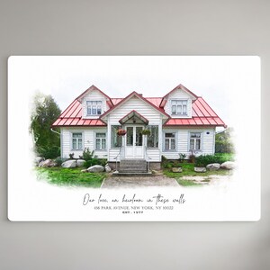 Custom House Watercolor Portrait From Photo Digital Delivery - Etsy