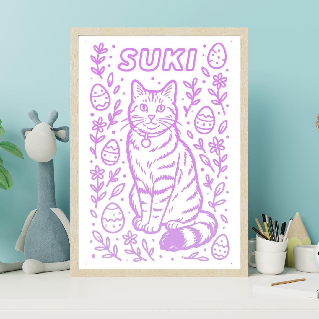 Custom Spring Pet Portrait, Cat and Dog Art Digital Download Gift - Etsy