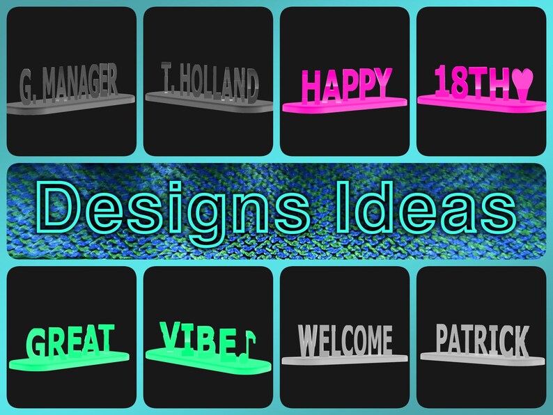 Customizable 3D Dual Name Desk Plate - Personalized Anniversary Gift - Etsy