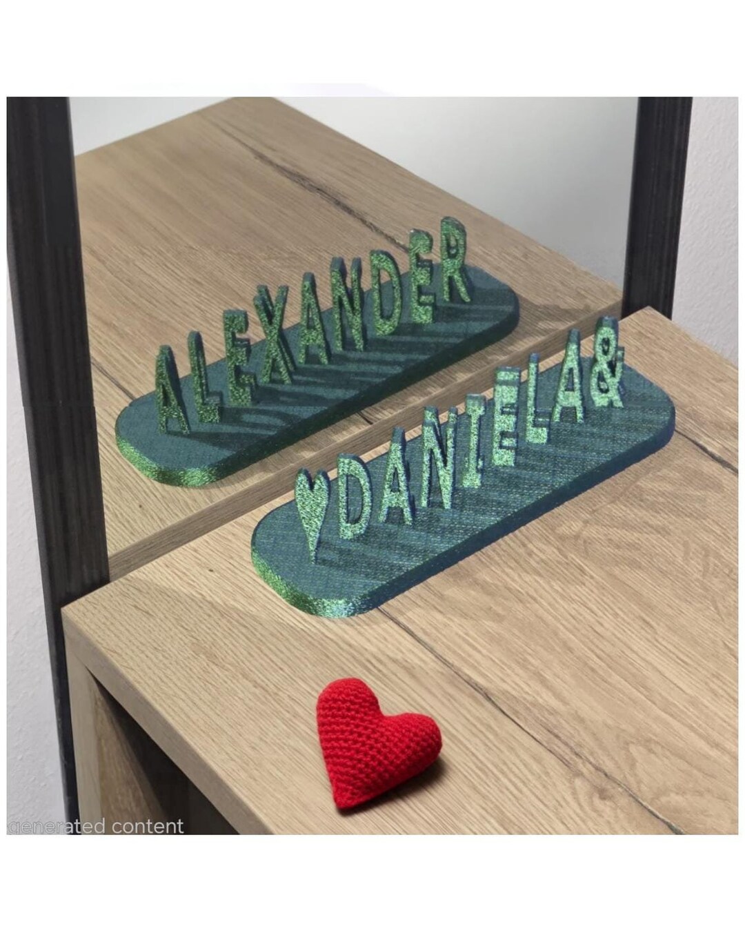 Customizable 3D Dual Name Desk Plate - Personalized Anniversary Gift - Etsy