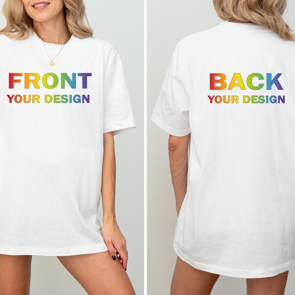 Custom Tshirt Front and Back - Etsy