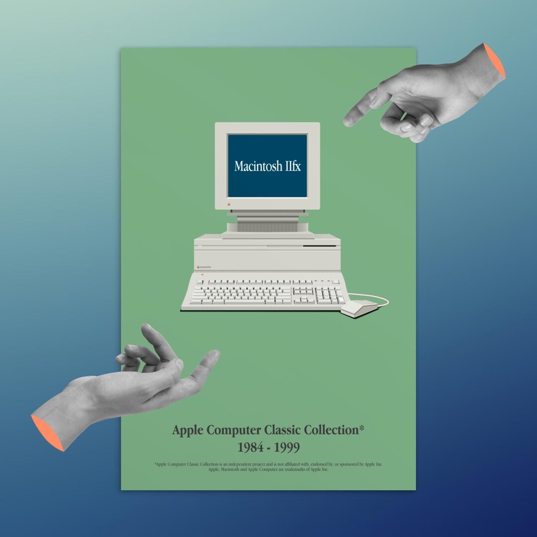 Apple Macintosh Iifx Postcard – Retro 1990s Computer Art, Vintage Apple ...