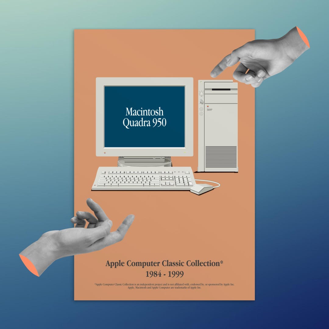 Apple Macintosh Quadra 950 Postcard – Retro 1990s Computer Art, Vintage ...