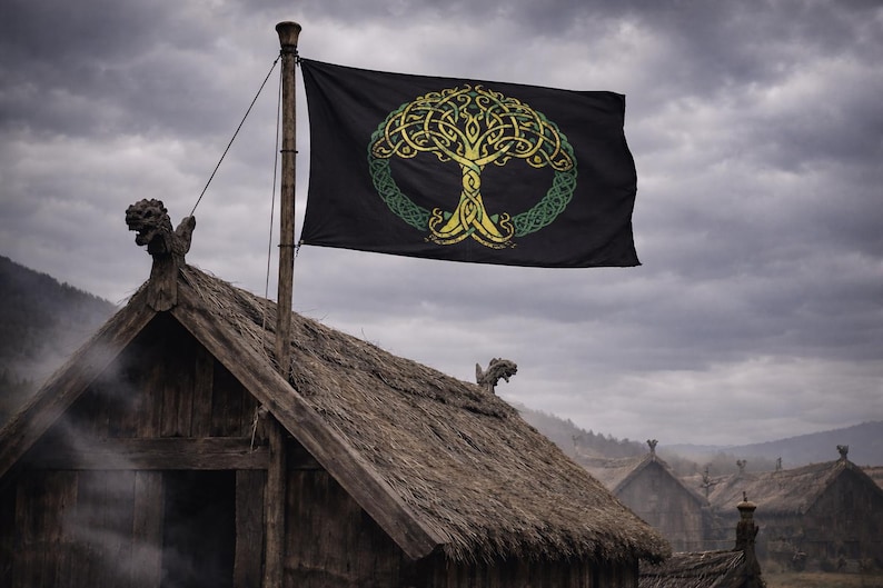 Viking Celtic Tree of Life Flag – Norse Yggdrasil Banner - Etsy