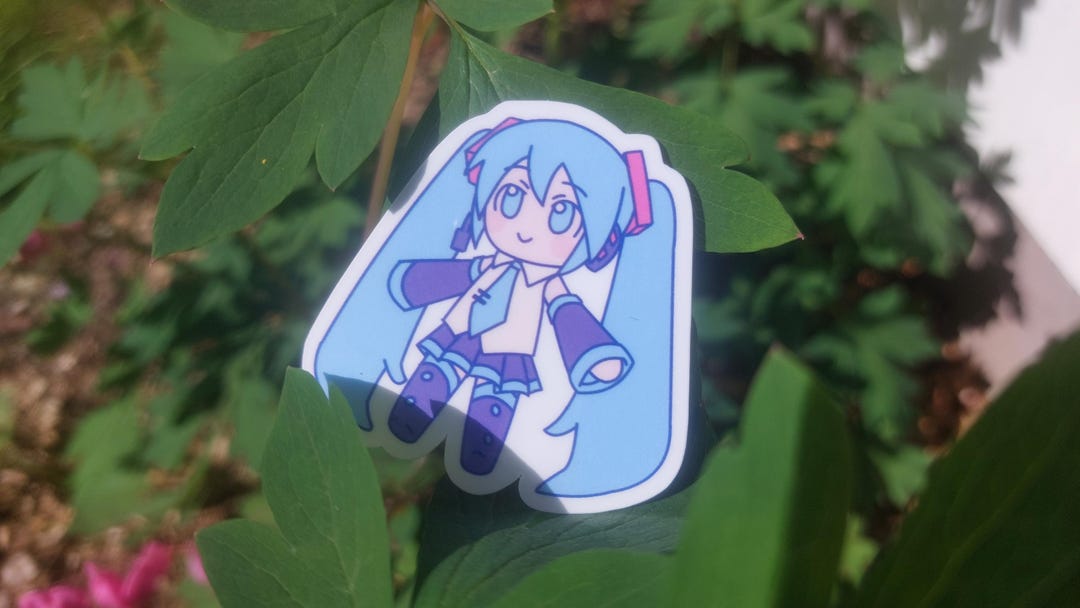 Chibi Fumo Hatsune Miku Sticker | Rainbow or Trans Flag Variant - Etsy