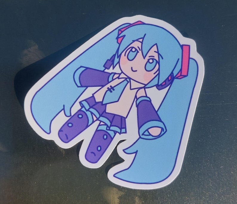 Chibi Fumo Hatsune Miku Sticker | Rainbow or Trans Flag Variant - Etsy