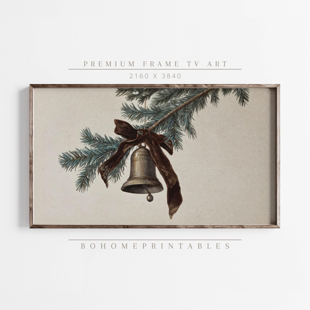 Christmas Bell Samsung Frame Tv Art Vintage Christmas Decor, Retro ...