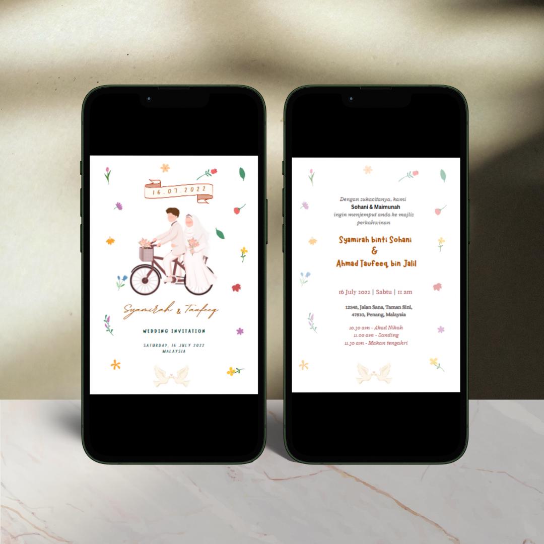 Editable Kad Kahwin for Muslim, Malay Wedding Invitation Template ...