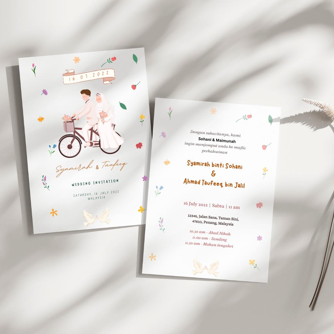 Editable Kad Kahwin for Muslim, Malay Wedding Invitation Template ...