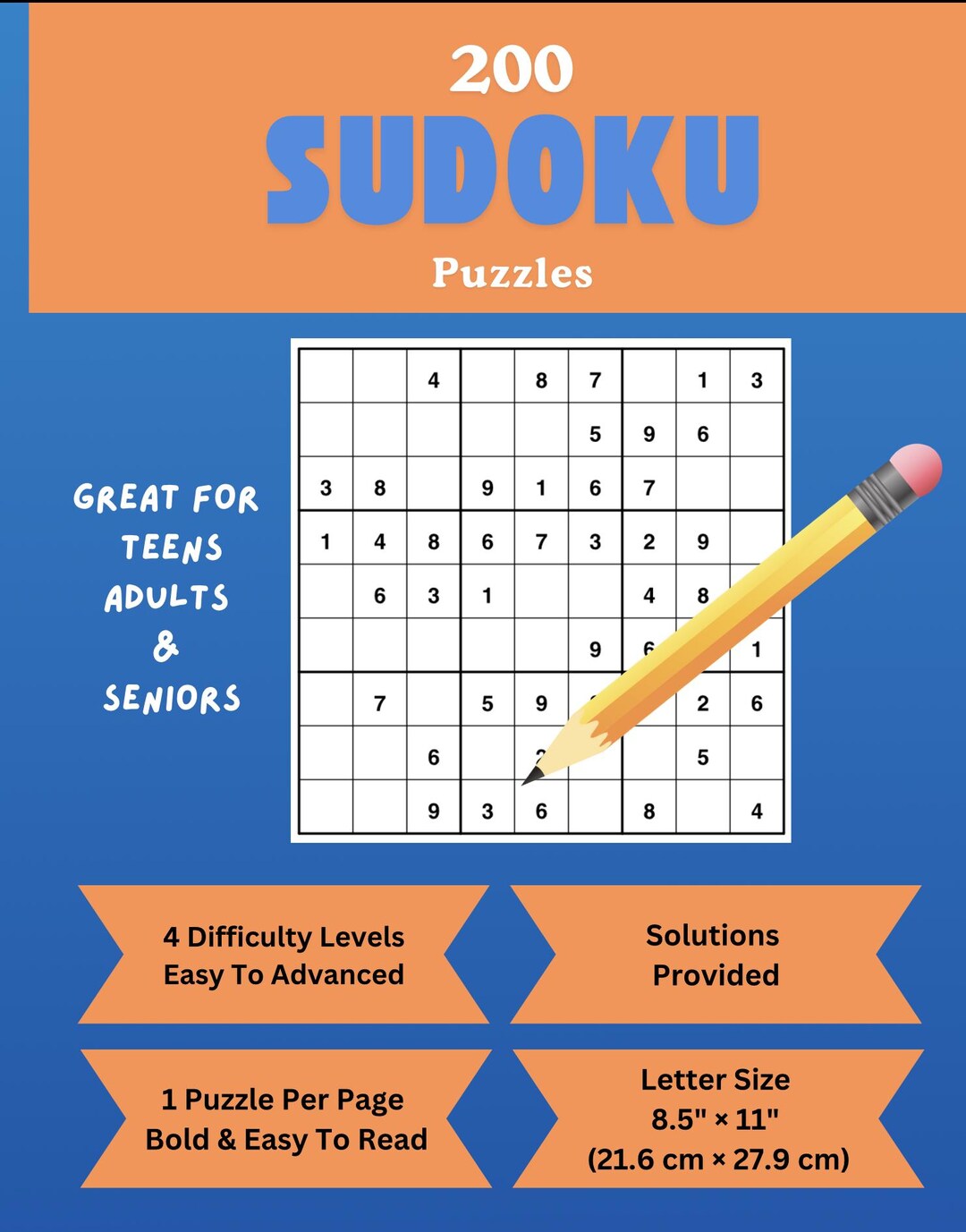 Sudoku Puzzles Large Print Sudoku Puzzles PDF Sudoku Printable Book ...
