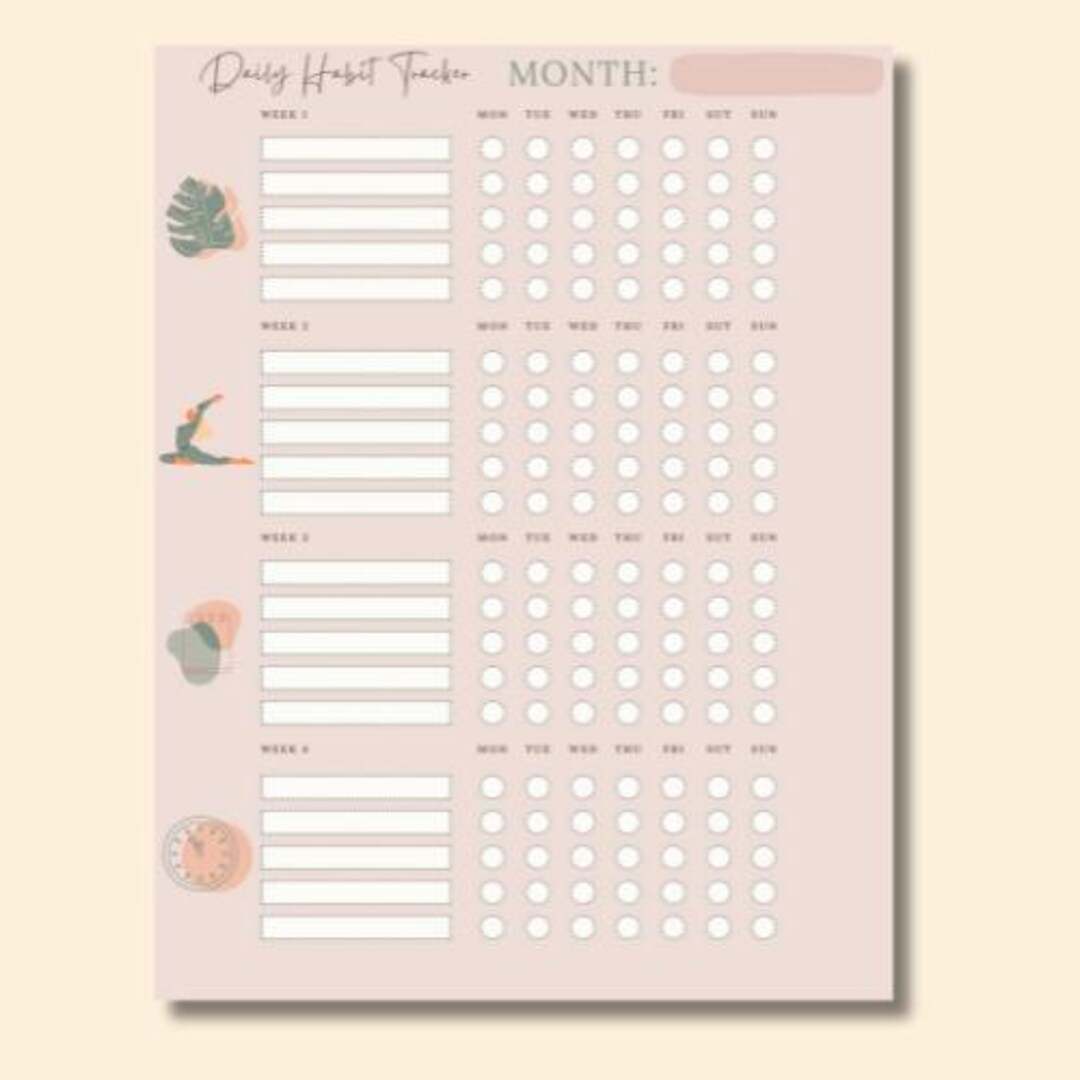 Habit Tracker Printable, Weekly Daily Habit Tracker, Goal Routine ...