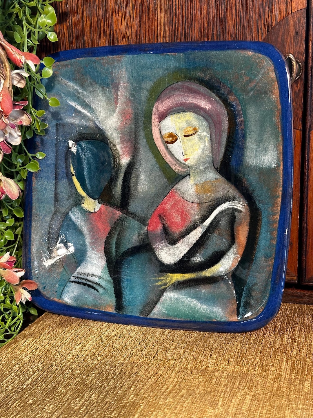 Polia Pillin Studio Artist Signed Mid Century Pottery Plate Wall Decor ...