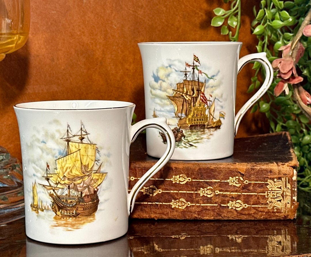 Vintage Rosina Fine Bone China Nautical Tea Cups (set of 2) - Etsy