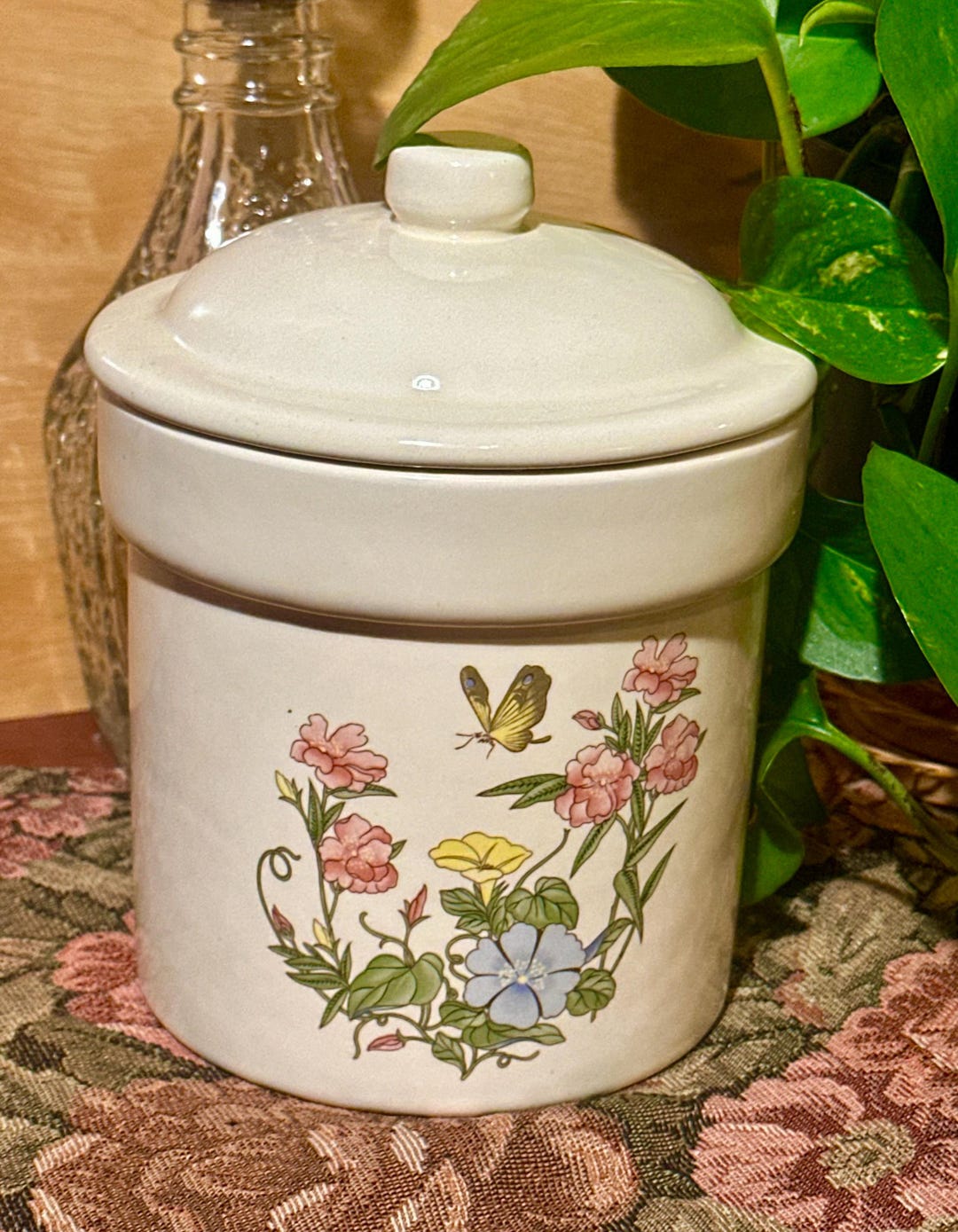 Vintage Treasure Craft Rare Crock Tub Canister With Lid - Etsy