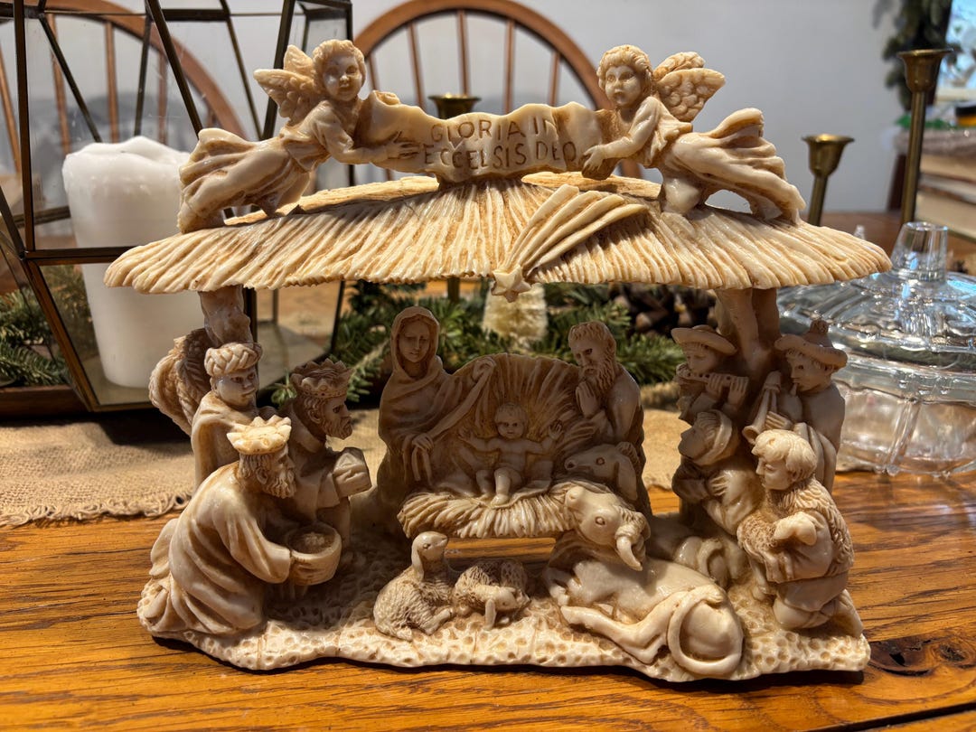 Rare Vintage Alabaster Nativity Scene 9x10 - Etsy