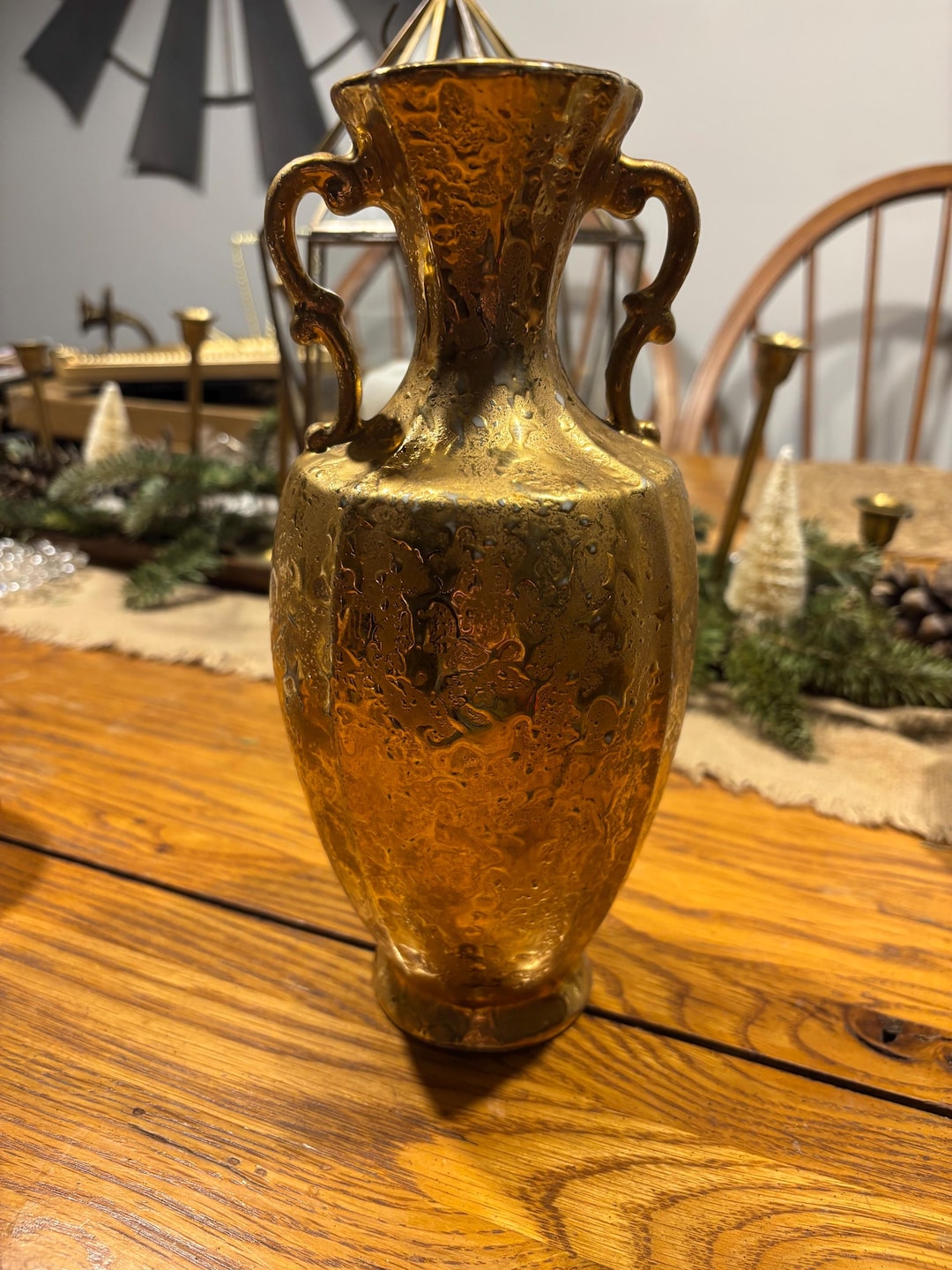 Rare Elynor China Weeping Gold Vase 22kt. Made in USA. 9.5x5.5 Inches ...