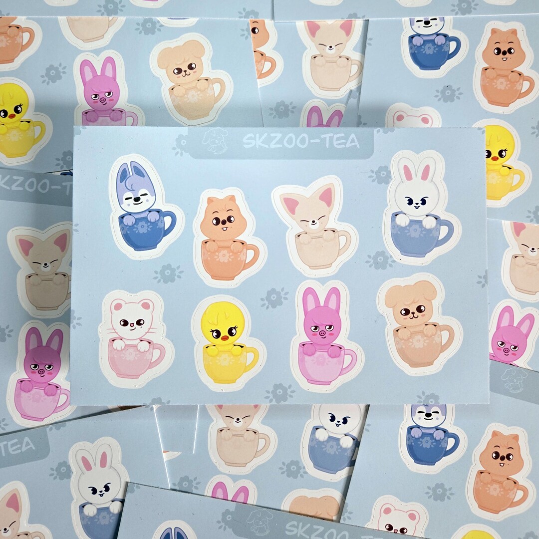 Stray Kids Sticker Sheet | Skzoo Sticker Sheet | Cute K-pop Fanart ...