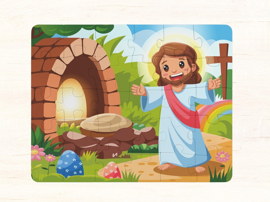 Jesus Easter Story Puzzle Gift for Kids, Christian Kids Jesus Gift ...