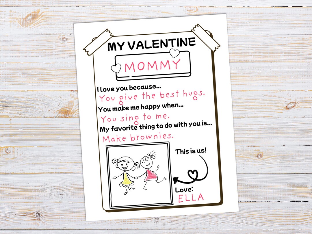 Things I Love About You Valentine's Worksheet for Kids, Preschool ...