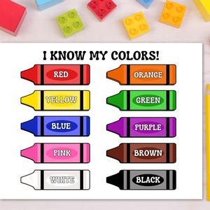 Crayon Color Matching Activity for Toddler, Color Learning Worksheet ...