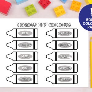 Crayon Color Matching Activity for Toddler, Color Learning Worksheet ...