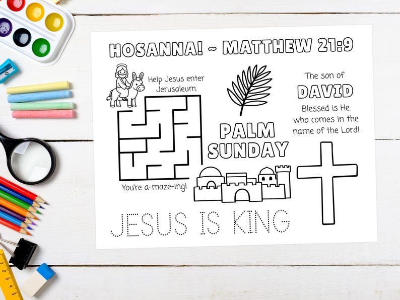 Christian Kids Holy Week Activities, Palm Sunday Activity Sheet, Jesus ...