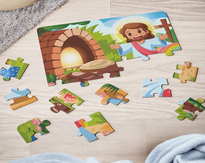 Jesus Easter Story Puzzle Gift for Kids, Christian Kids Jesus Gift ...