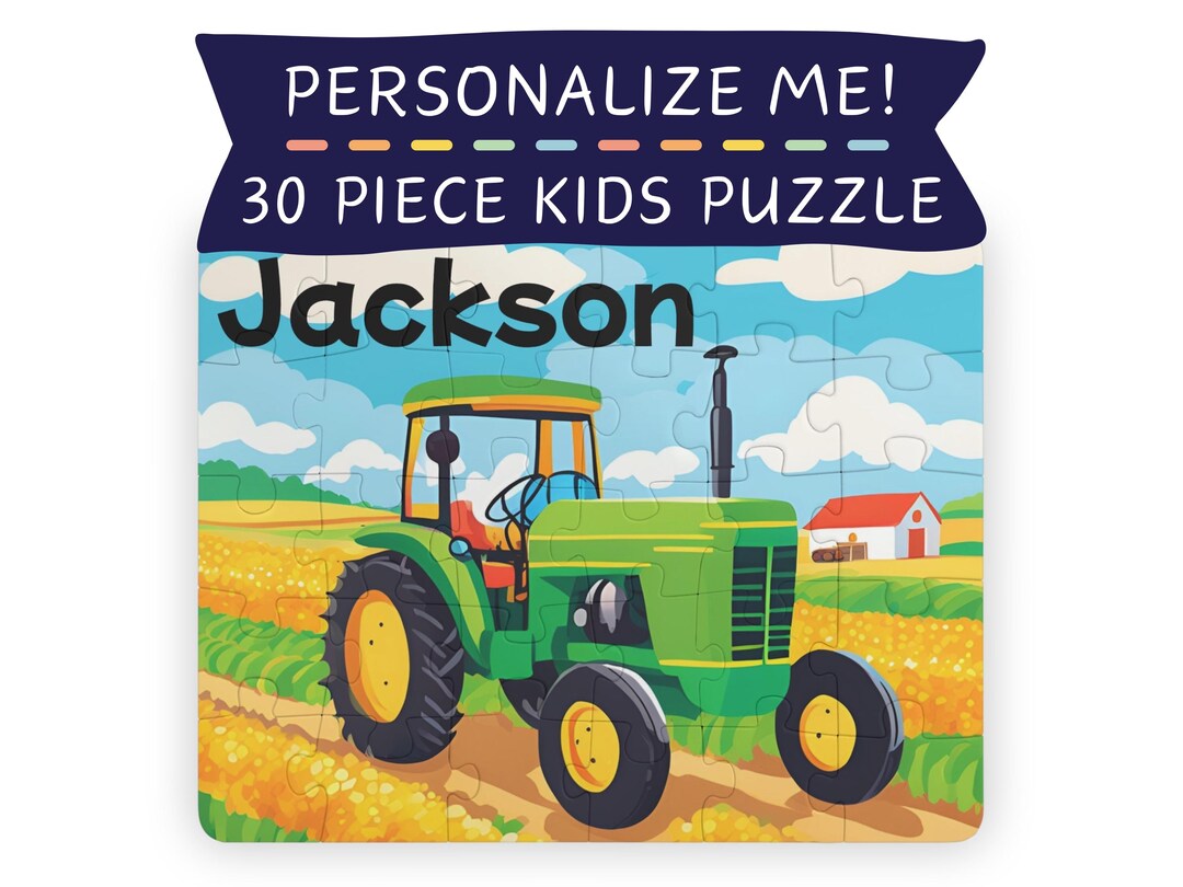 Personalized Tractor Puzzle for Toddler Boy, Tractor Gift for 4 Year ...