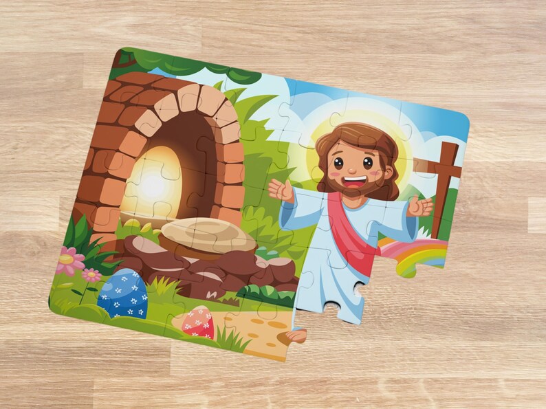 Jesus Easter Story Puzzle Gift for Kids, Christian Kids Jesus Gift ...