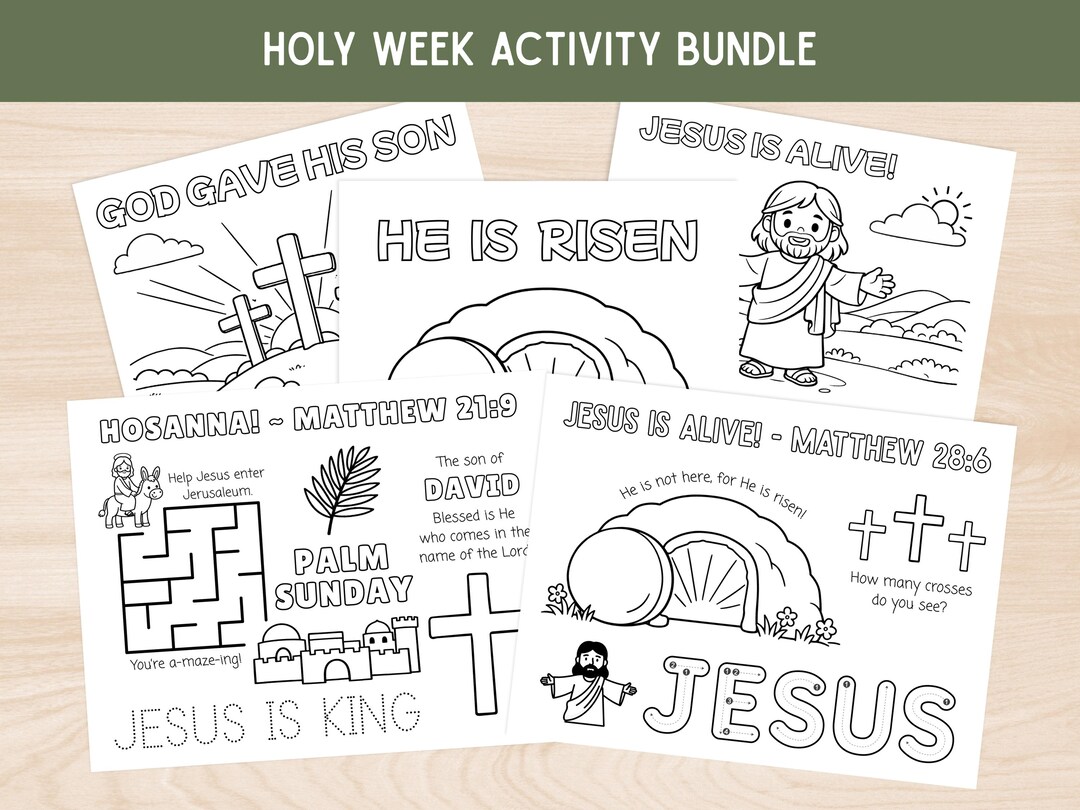 Christian Kids Holy Week Activities, Palm Sunday Activity Sheet, Jesus ...