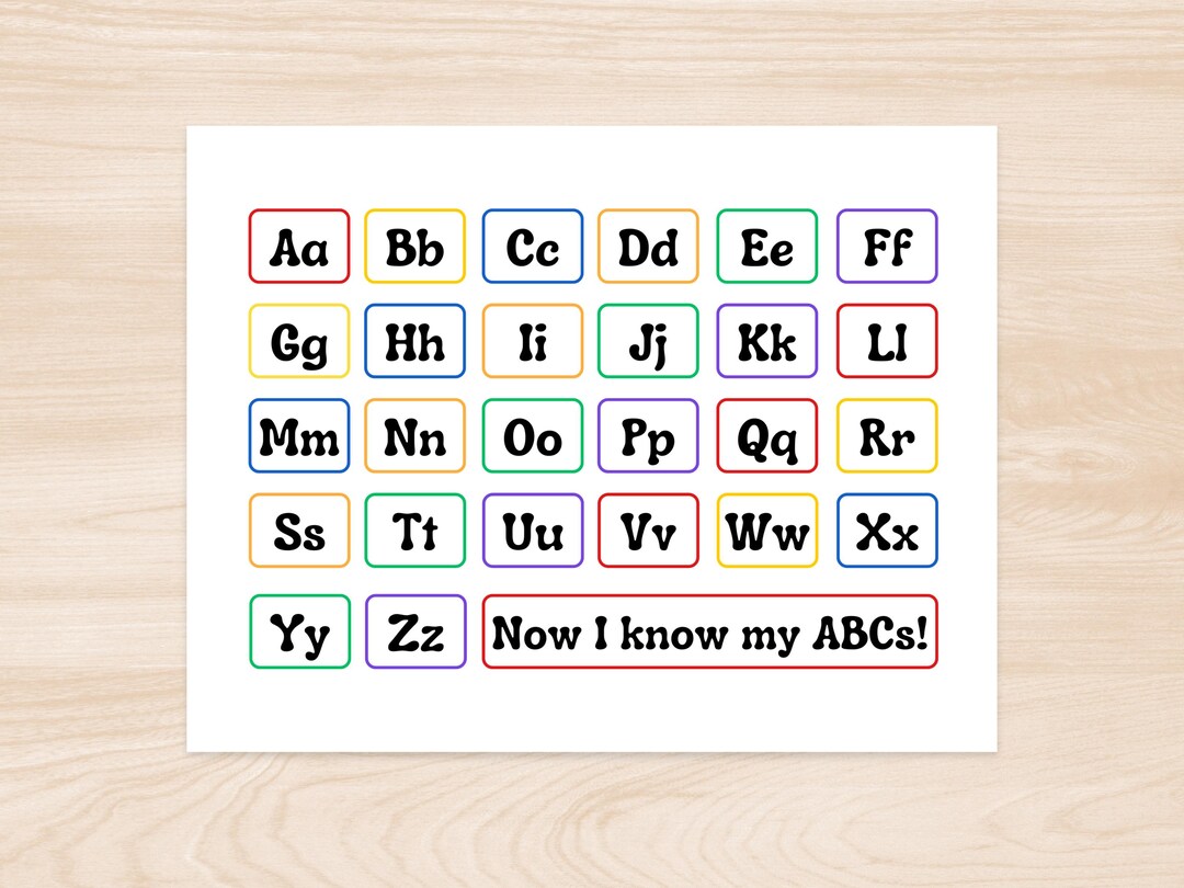 Printable Alphabet Chart for Homeschooled Toddler, Preschool Learning ...